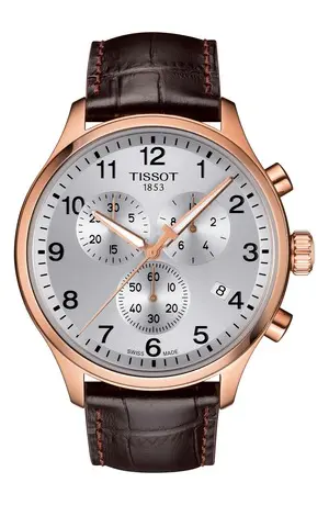 TISSOT Tissot Chrono XL Collection Chronograph Strap Watch Brown/ Silver/ Rose Gold
