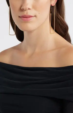 OPEN EDIT Rectangular Hoop Earrings