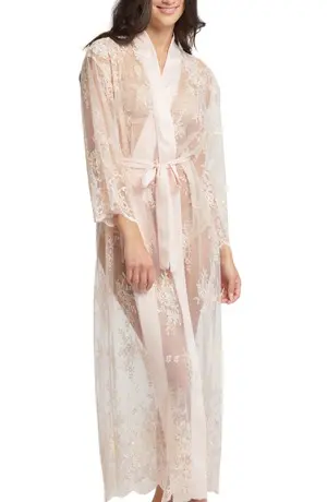 Rya Collection Darling Sheer Lace Robe Blush