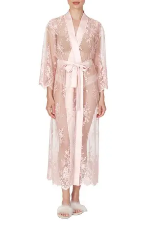Rya Collection Darling Sheer Lace Robe Petal Pink