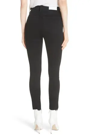 RE/DONE High Waist Stretch Ankle Jeans - Black
