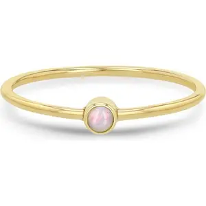 Zoe Chicco 14k Gold Bezel Birthstone Stacking Ring Yellow Gold/opal