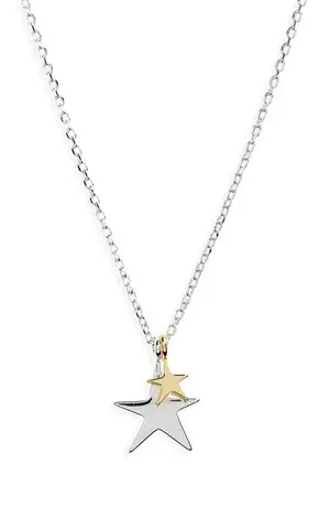 Estée Lauder Two-tone Double Star Pendant Necklace - Silver/gold
