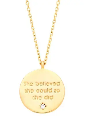 Estée Lauder Engraved Pendant Necklace - Gold