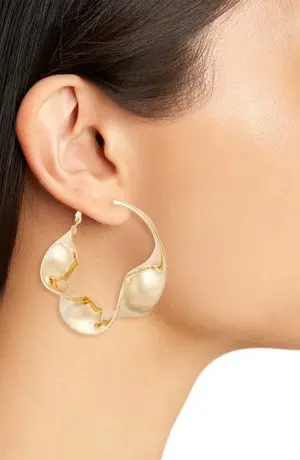 OPEN EDIT Twisted Hoop Earrings