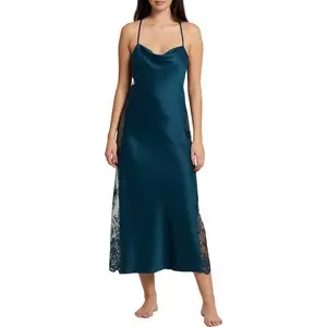 Rya Collection Darling Satin & Lace Nightgown Celestial Blue