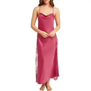 Rya Collection Darling Satin & Lace Nightgown Lipstick