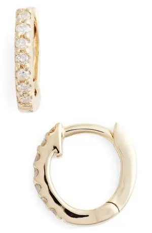 DANA REBECCA DESIGNS Diamond Huggie Hoop Earrings Yellow Gold