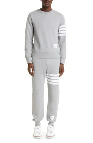 Thom Browne Striped Sleeve Sweatshirt - 068 - Light Grey