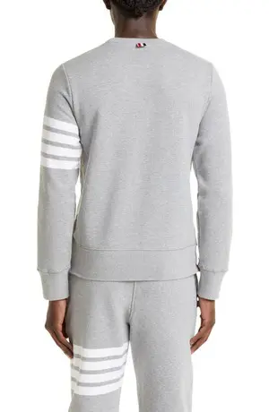 Thom Browne Striped Sleeve Sweatshirt - 068 - Light Grey