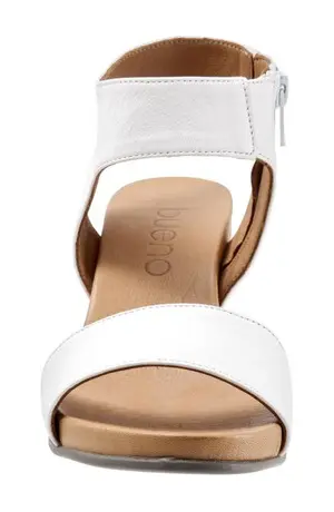 BUENO Ida Wedge Sandal - White Leather