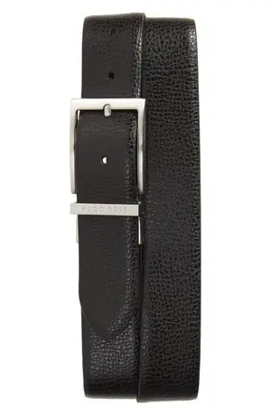 BOSS Ollie Reversible Leather Belt - Black/dark Brown