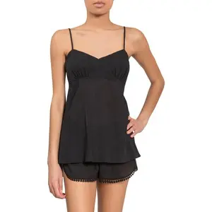 EVERYDAY RITUAL Lily Daisy Camisole Short Pajamas Black