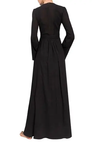 EVERYDAY RITUAL Diane Cotton Duster Robe - Black