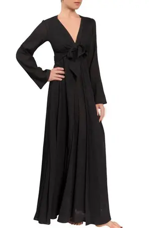 EVERYDAY RITUAL Diane Cotton Duster Robe - Black