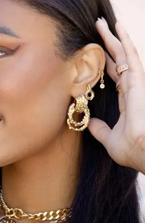 Ettika Crystal Knot Drop Earrings