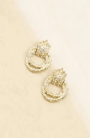 Ettika Crystal Knot Drop Earrings