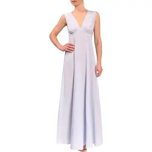 EVERYDAY RITUAL Amelia Long Nightgown - Blue Whisper