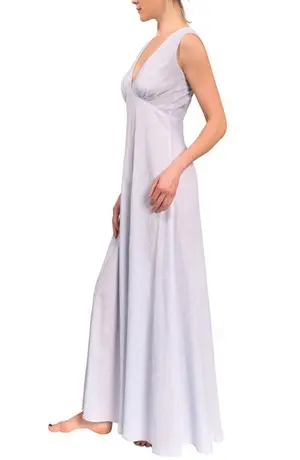 EVERYDAY RITUAL Amelia Long Nightgown - Blue Whisper