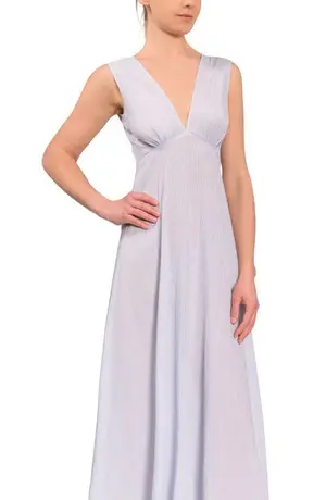 EVERYDAY RITUAL Amelia Long Nightgown - Blue Whisper