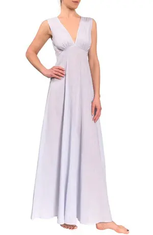 EVERYDAY RITUAL Amelia Long Nightgown - Blue Whisper