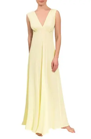 EVERYDAY RITUAL Amelia Long Nightgown - Limoncello