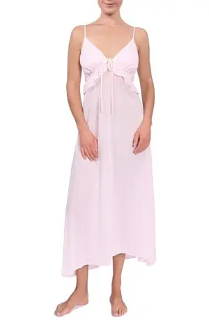 EVERYDAY RITUAL Ruffle Empire Waist Nightgown Blush Pink