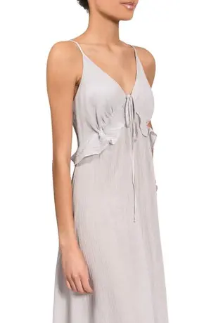 EVERYDAY RITUAL Ruffle Empire Waist Nightgown - Mist