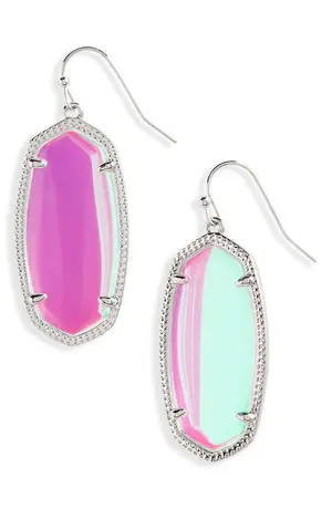 Kendra Scott Kendra Scott Elle Drop Earrings Dichroic Glass/ Silver