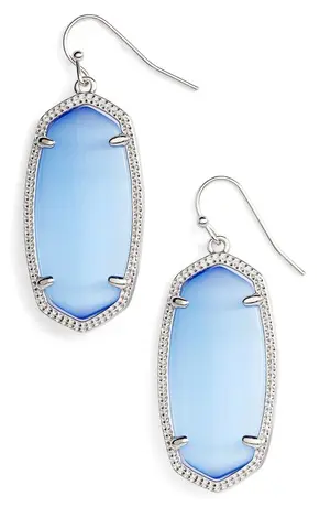 Kendra Scott Kendra Scott Elle Drop Earrings Periwinkle Cats Eye/ Silver