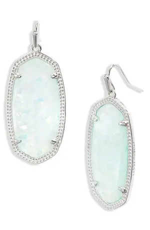 Kendra Scott Kendra Scott Elle Drop Earrings Rhodium Iridescent Mint