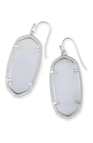 Kendra Scott Kendra Scott Elle Drop Earrings Slate Cats Eye/ Silver