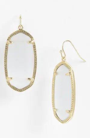 Kendra Scott Kendra Scott Elle Drop Earrings Slate Catseye/ Gold