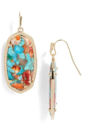 Kendra Scott Kendra Scott Elle Drop Earrings Turquoise Red Oyster