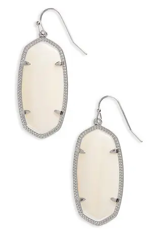 Kendra Scott Elle Drop Earrings - White Mother Of Pearl/silver