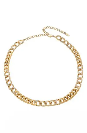 Ettika Crystal Chain Necklace - Gold