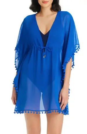 BLEU BY ROD BEATTIE Bleu By Rod Beattie Gypset Pompom Caftan Azure