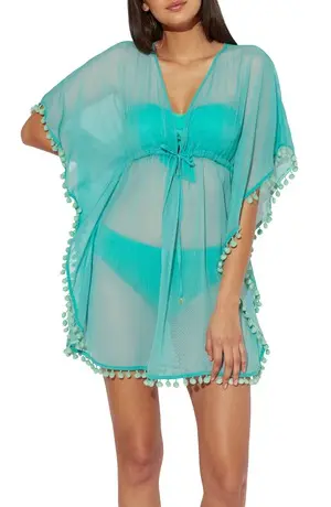 BLEU BY ROD BEATTIE Bleu By Rod Beattie Gypset Pompom Caftan Biscay Green