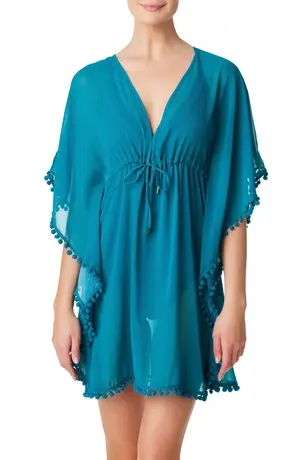 BLEU BY ROD BEATTIE Bleu By Rod Beattie Gypset Pompom Caftan Deep Water