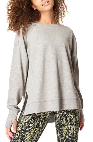 Sweaty Betty After Class Sweatshirt Silver Grey