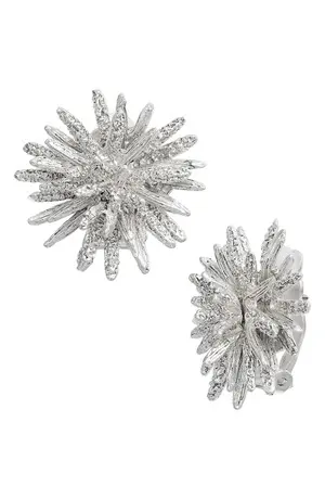 KARINE SULTAN Statement Clip-On Earrings Silver