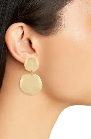 KARINE SULTAN Double Disc Drop Earrings