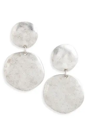 KARINE SULTAN Karine Sultan Double Disc Drop Earrings Silver