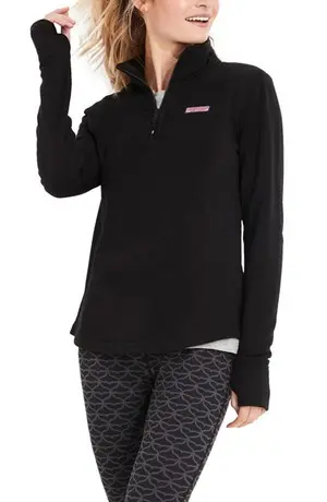 Vineyard Vines Dreamcloth Relaxed Half Zip Sweatshirt - Jet Black