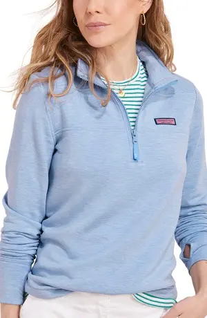Vineyard Vines Vineyard Vines Dreamcloth Relaxed Half Zip Sweatshirt Ocean Breeze Heather