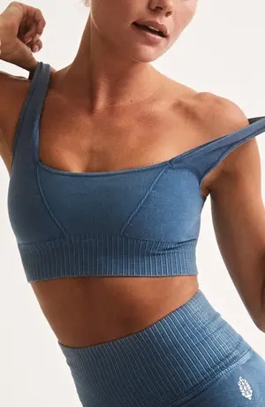 Free People Fp Movement Karma Square Neck Sports Bra Coastline