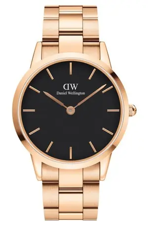 DANIEL WELLINGTON Daniel Wellington Iconic Bracelet Watch Rose Gold/ Black