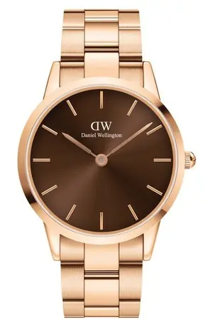 DANIEL WELLINGTON Daniel Wellington Iconic Bracelet Watch Rose Gold/ Brown