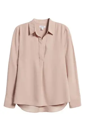 Nordstrom Popover Blouse With High/low Hem