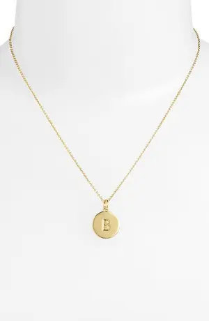 Kate Spade New York Initial Pendant Necklace - B- Gold